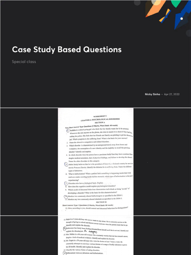 Case Study Based Questions With Anno | PDF