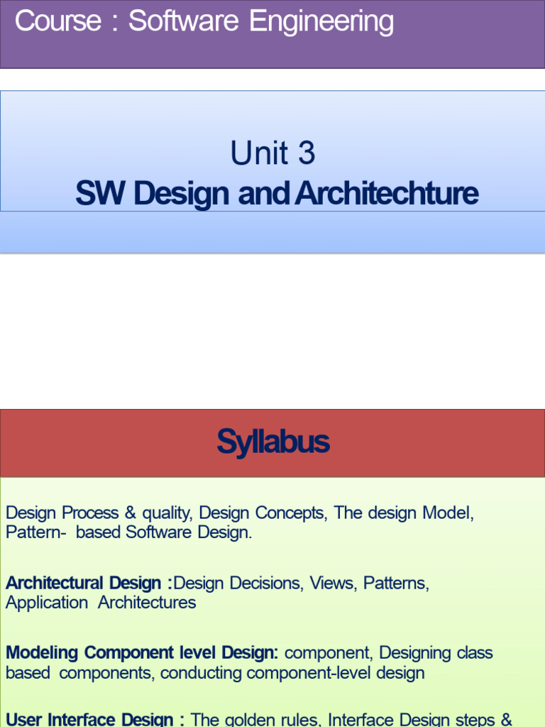 Se-Unit-Iii and IV | PDF | Component Based Software Engineering | Model–View–Controller