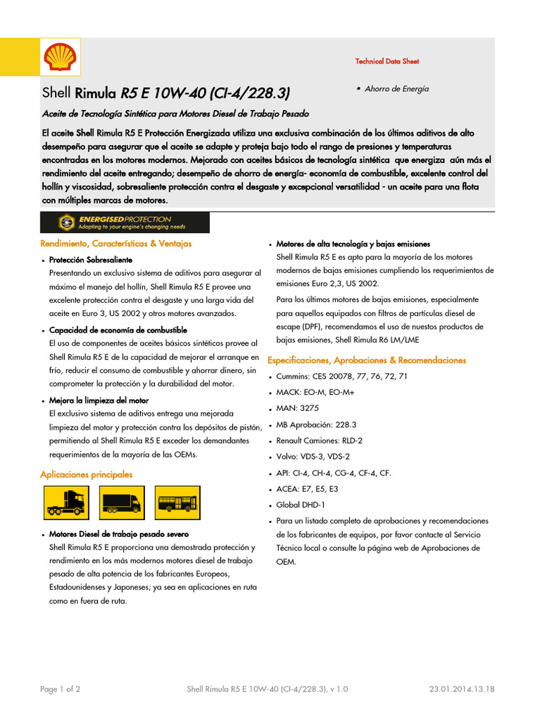 Rimula R5 E 10W 40 | PDF