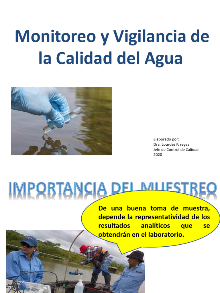 Monitoreo y vigilancia de calidad del agua- muestreo - SANAA | PDF | Agua potable | Agua