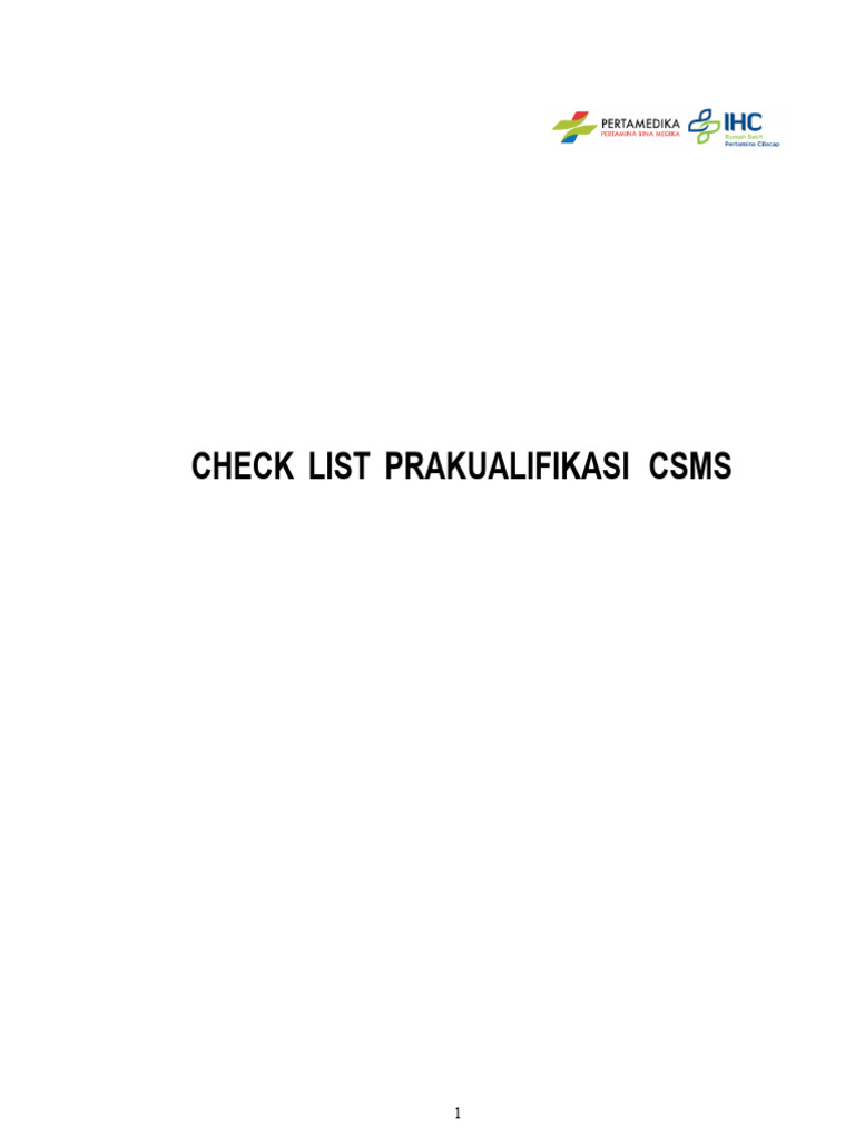 Form Checklist Csms | PDF