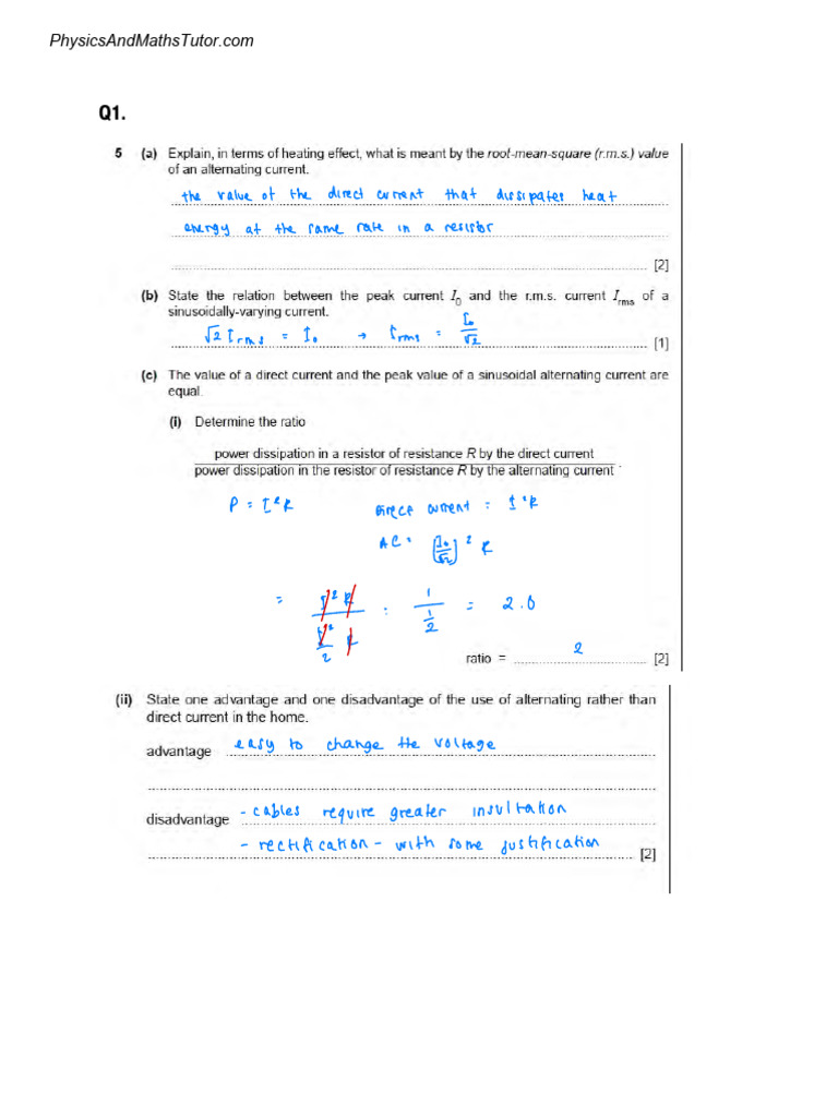 Alternating Current 1 2 Pdf