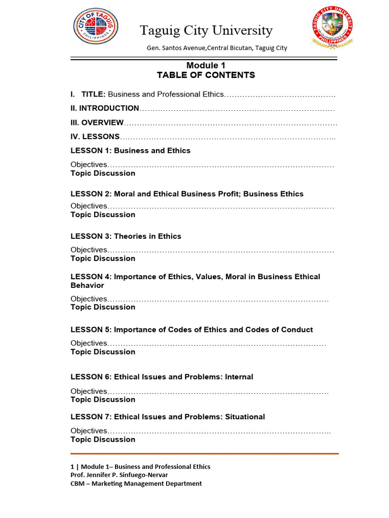 Business Professional Ethics-Module-Part-1 | PDF | Divine Command Theory | Morality