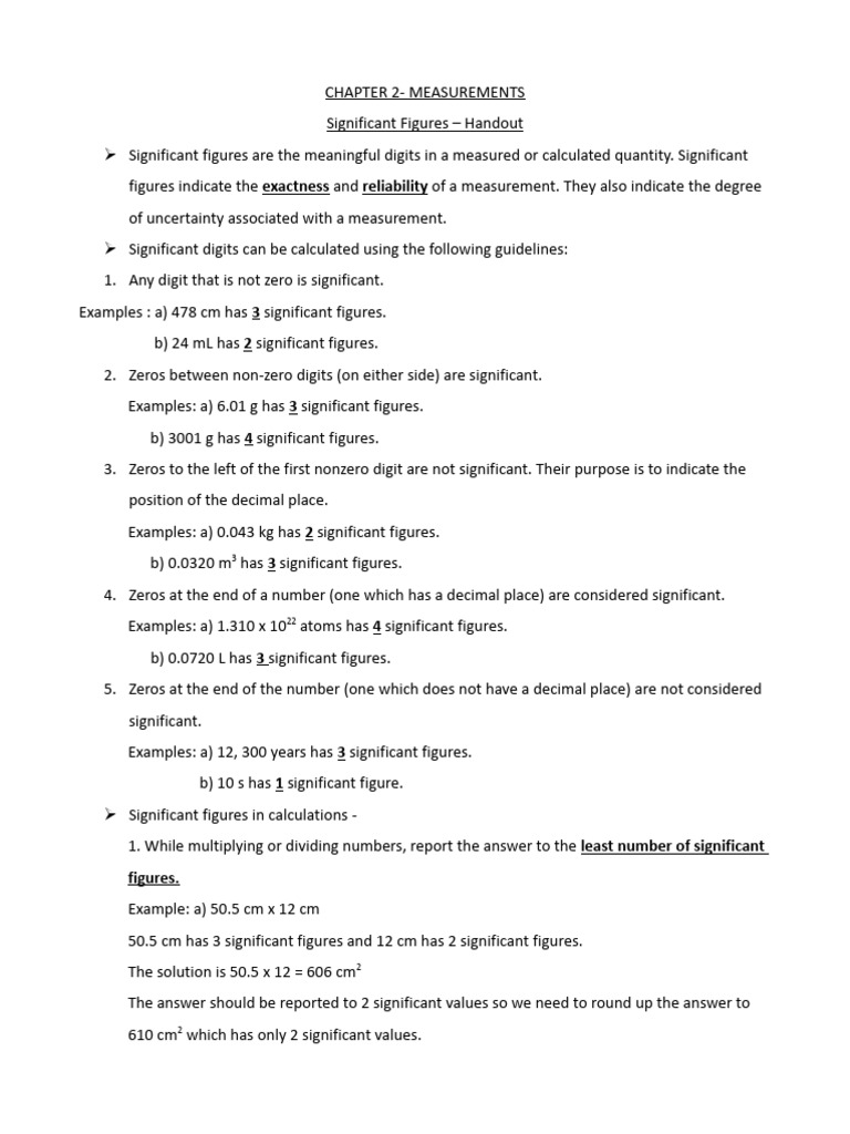 Significant Figures | PDF | Teaching Methods & Materials