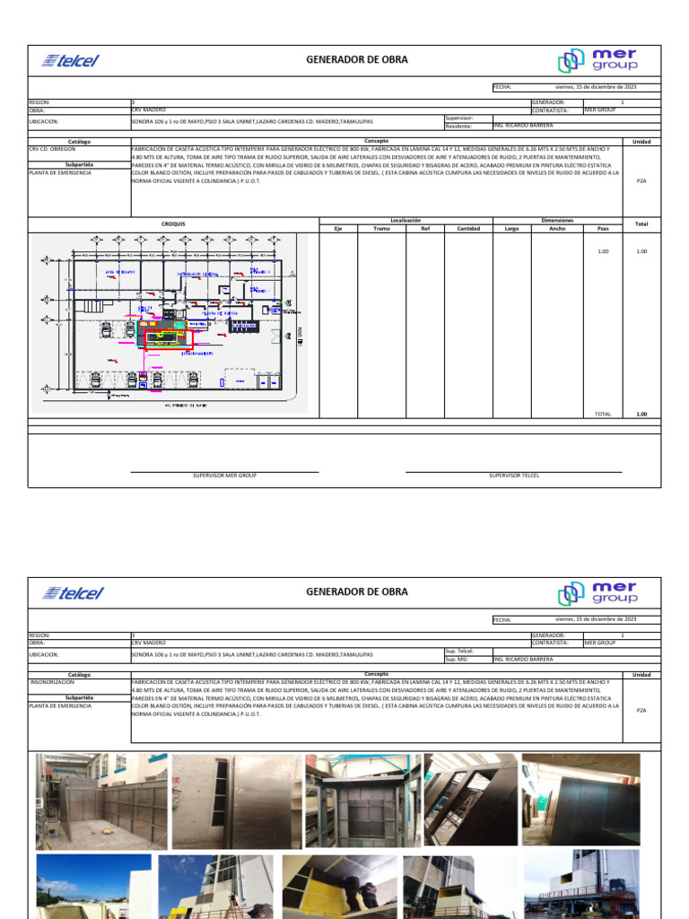 Generador de Obra Estimacion Madero 1.1 Diciembre | PDF