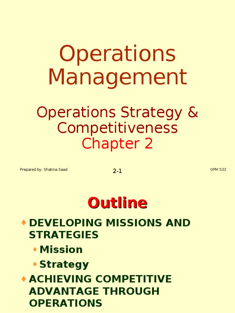 Operations Management C2 Operations Strategy | PDF | Strategic ...