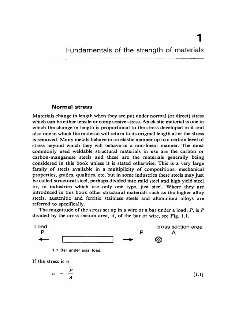 1 Fundamentals of The Strength of Materials | PDF | Steel | Stress ...