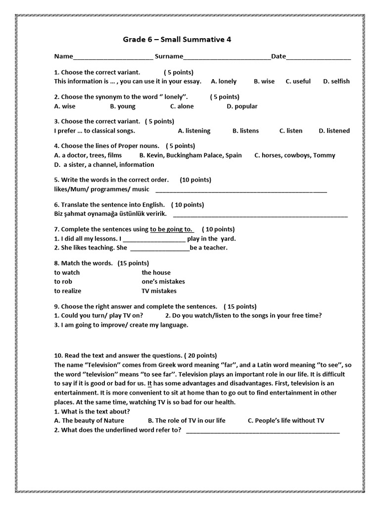 Grade 6 - Sub Summative 4 (Gulshan Anar) | PDF | Language Arts & Discipline