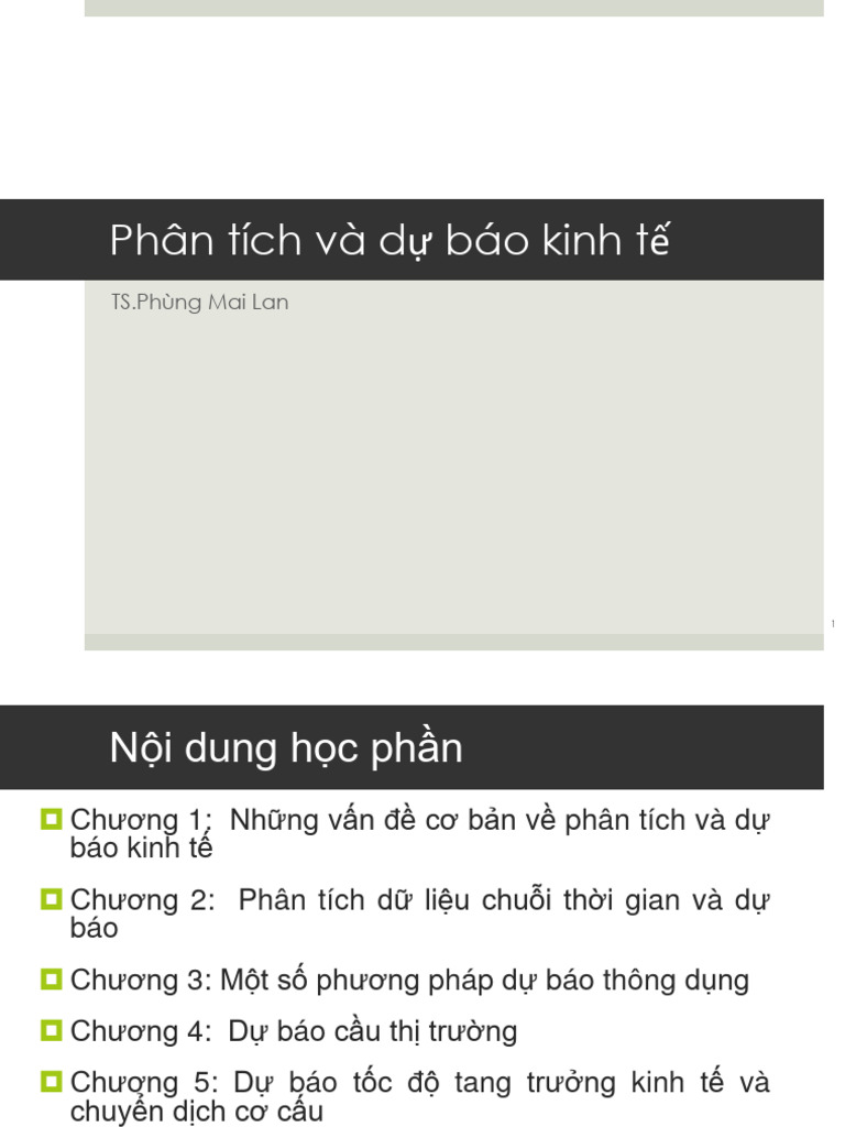 Chương 1 Nhung Van de Co Ban Ve Phan Tich Va Du Bao Kinh Te | PDF