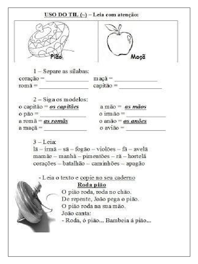 atividades uso do til | PDF