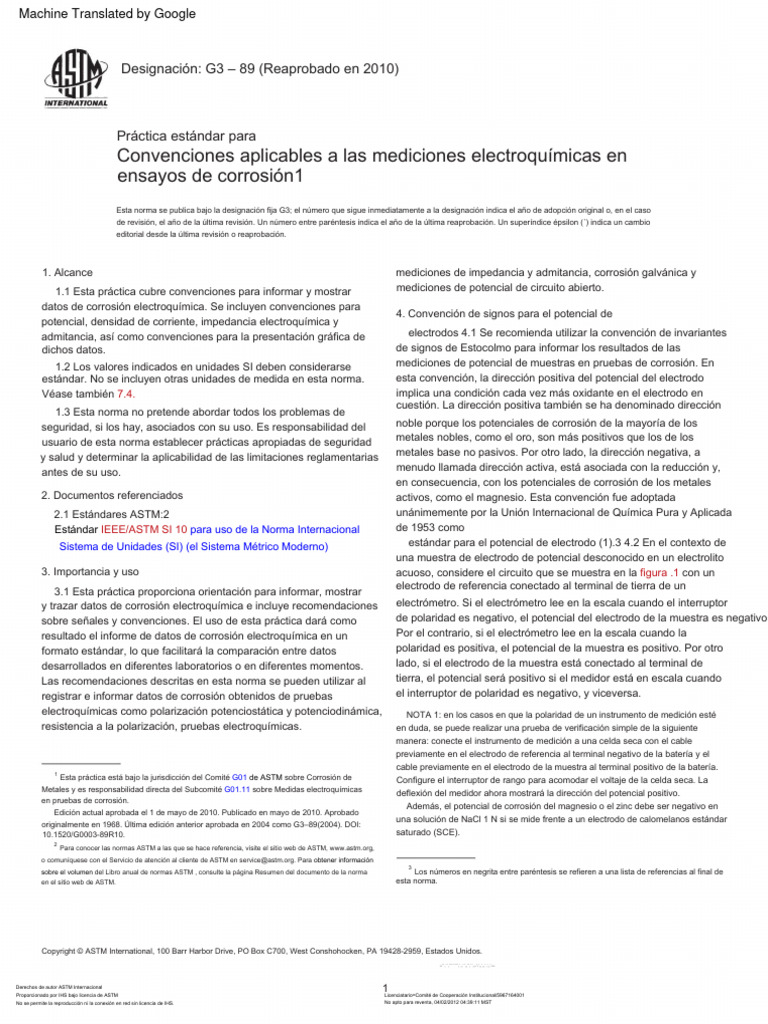 ASTM G3 - 89 (Reapproved 2010) | PDF | Sistema de coordenadas ...