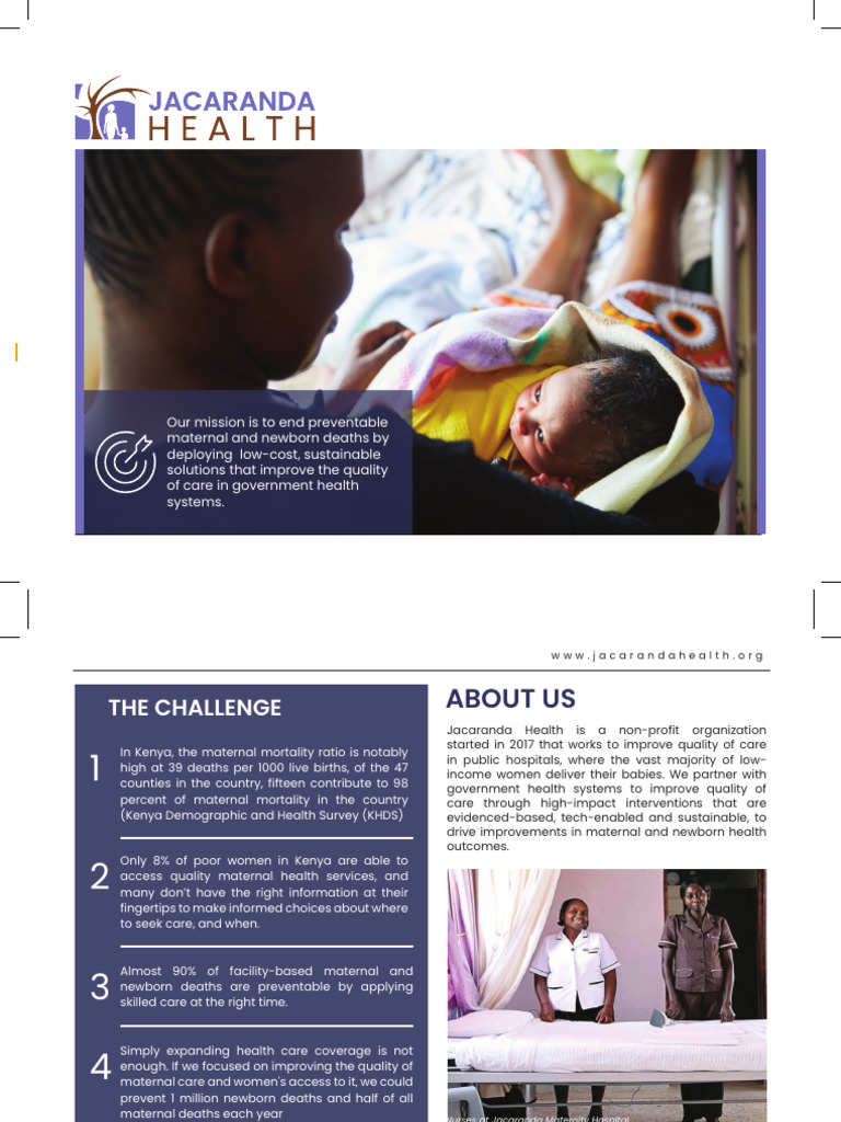 Jacaranda+Health+Brochure | PDF | Maternal Death | Childbirth
