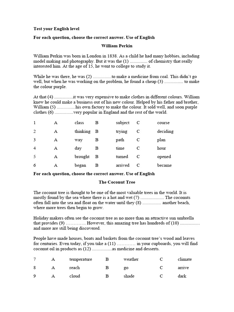 Test Your English Level | PDF