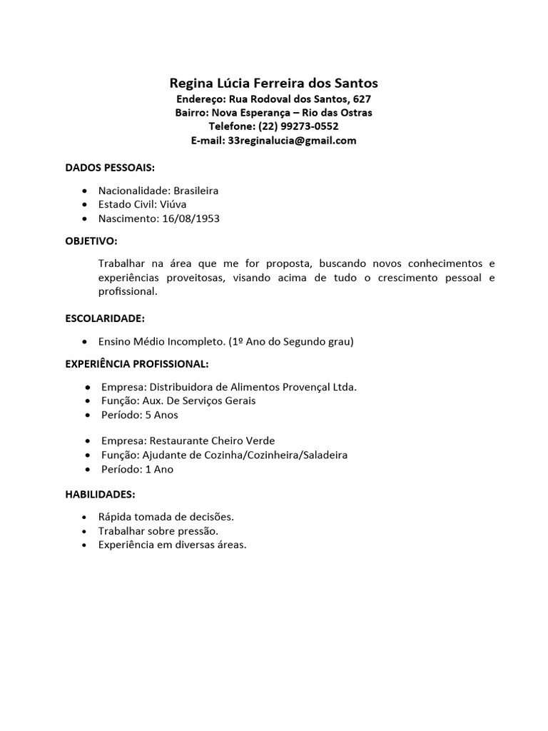 Modelo de Currículo | PDF | Autoajuda