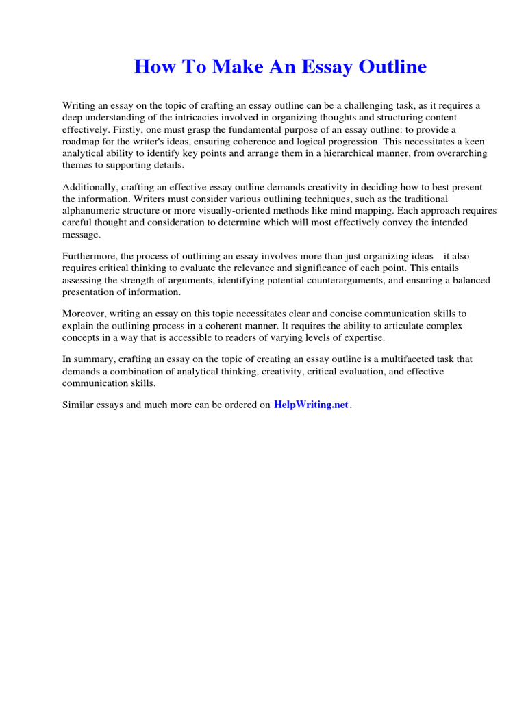 Crafting an Effective Essay Outline | PDF | Analytics | United States ...