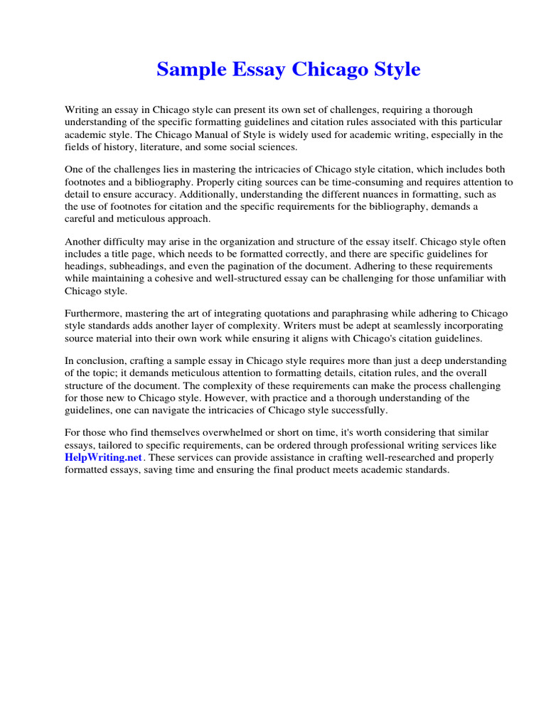 Sample Essay Chicago Style | Download Free PDF | Vaccination | Citation Sample Essay Chicago Style | Download Free PDF | Vaccination | Citation