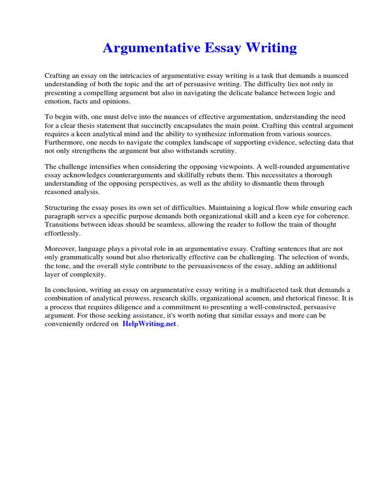 Argumentative Essay Writing | PDF | Inflation | Essays