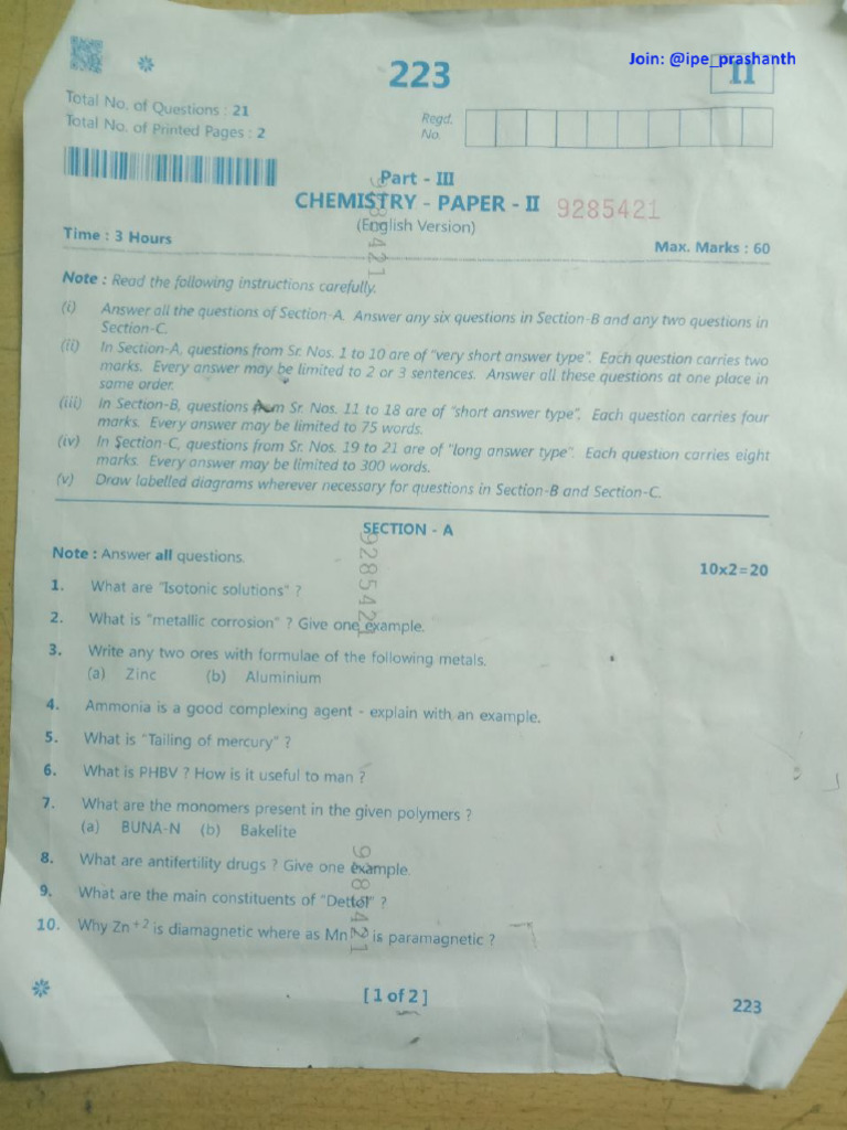 2yr - Govt Pre-Final Papaers | PDF