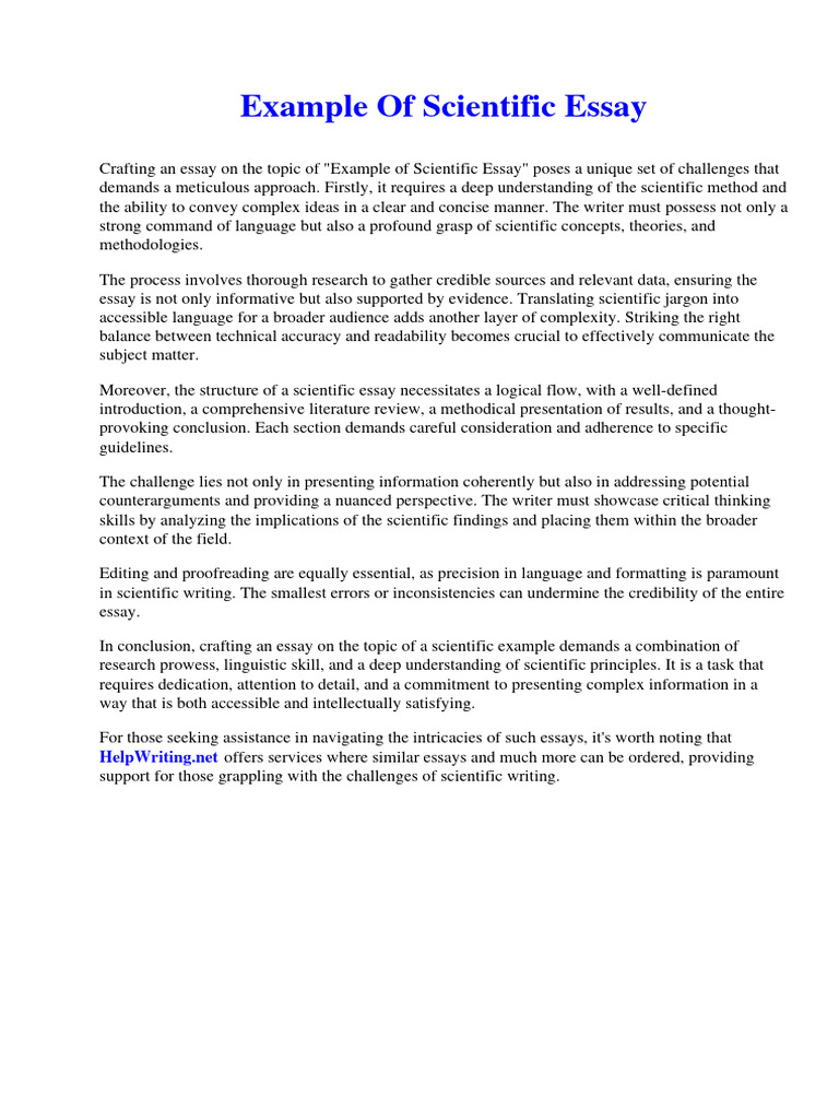 Example of Scientific Essay | PDF | Essays | Deafness