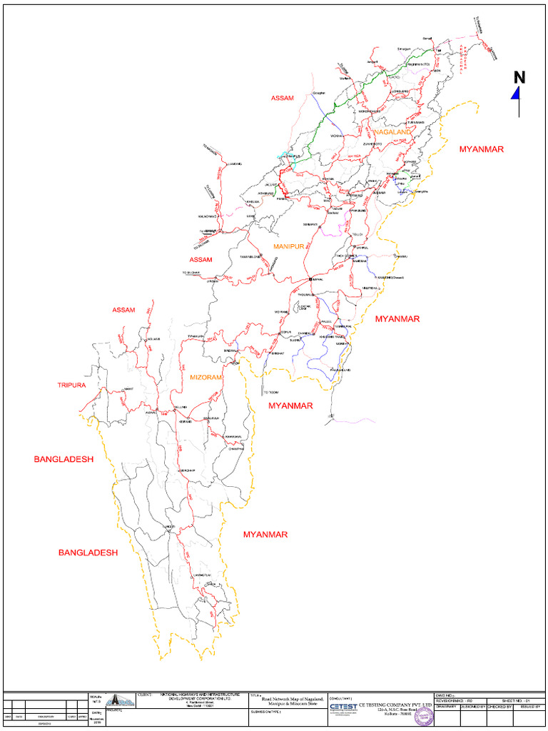 Road Network Map Nagaland-Manipur-Mizoram | PDF