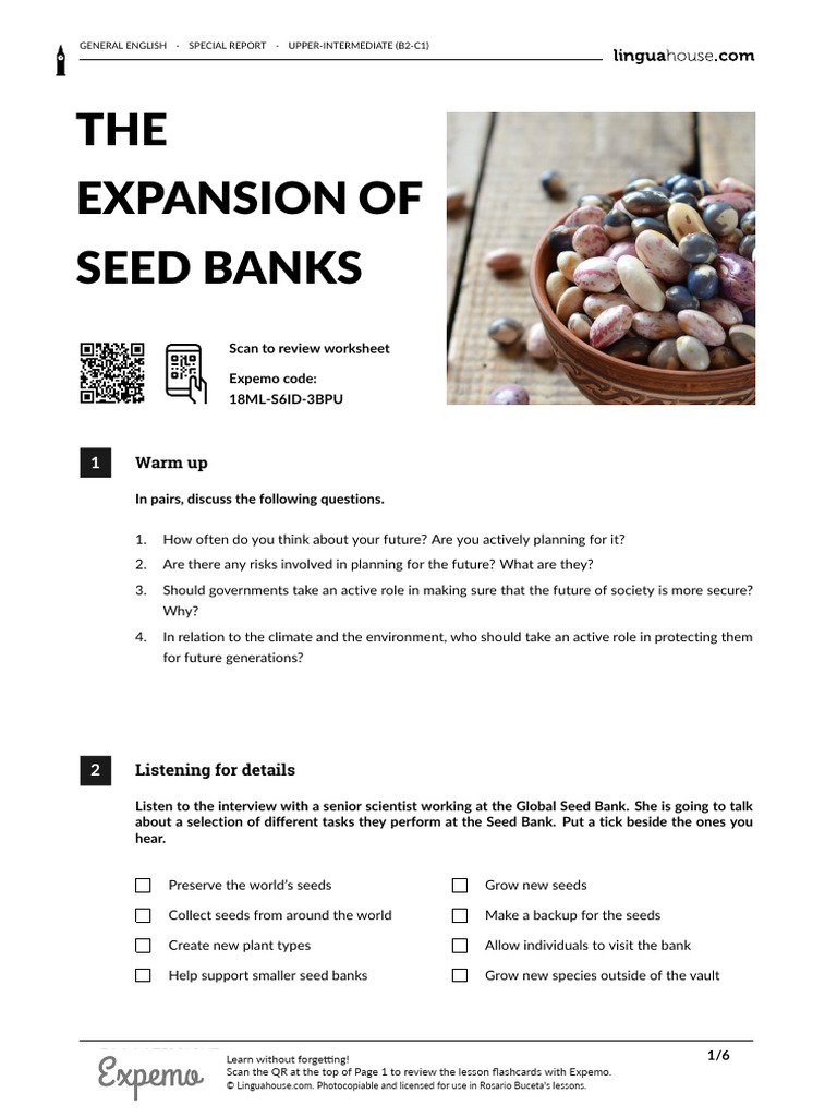 The Expansion of Seed Banks British English Student | PDF | Natural ...