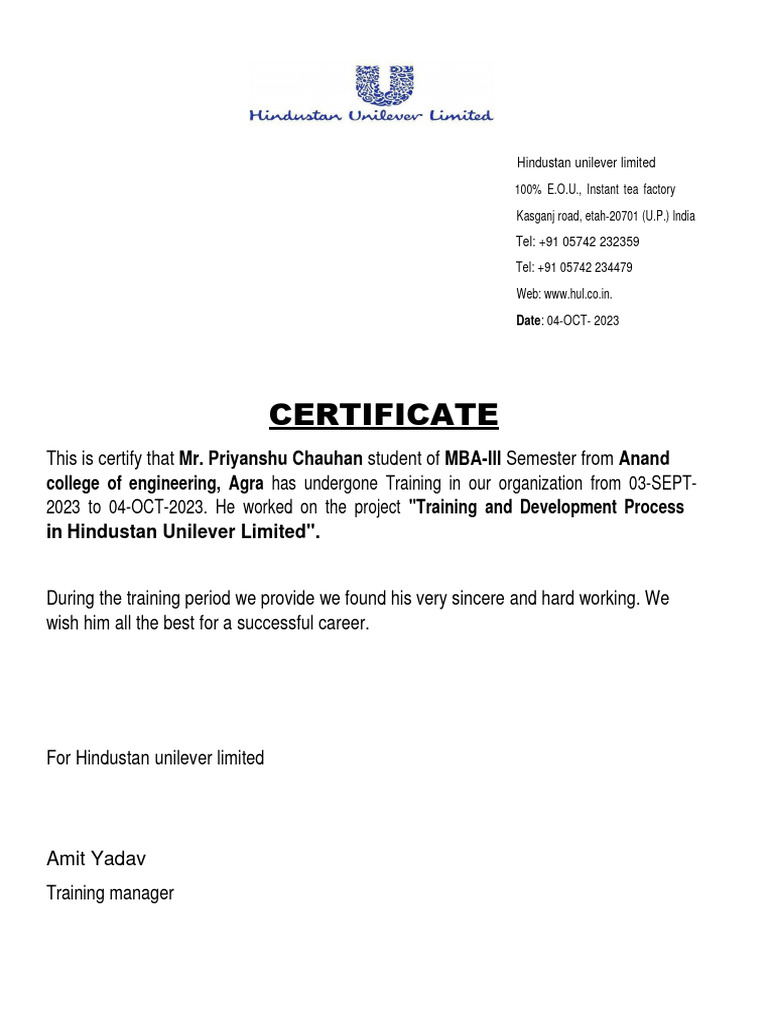 Hindustan Unilever Limited | PDF