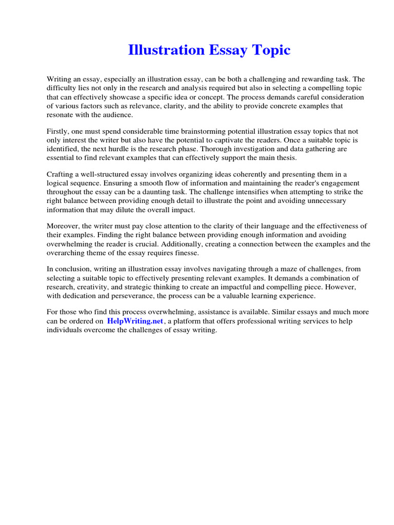Illustration Essay Topic | PDF