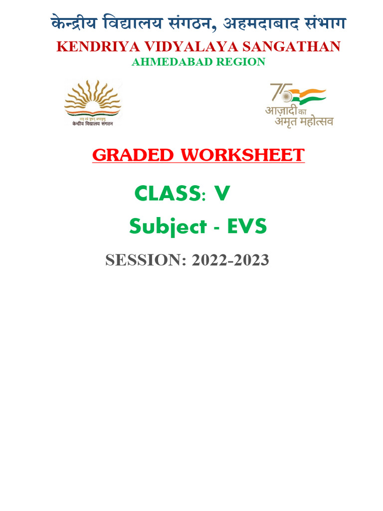 Graded Worksheets Class 5 Evs | PDF | Taste | Food Preservation