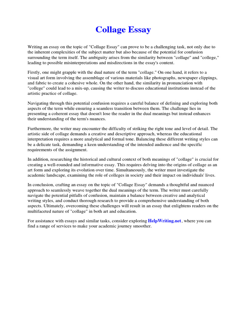 Collage Essay | PDF