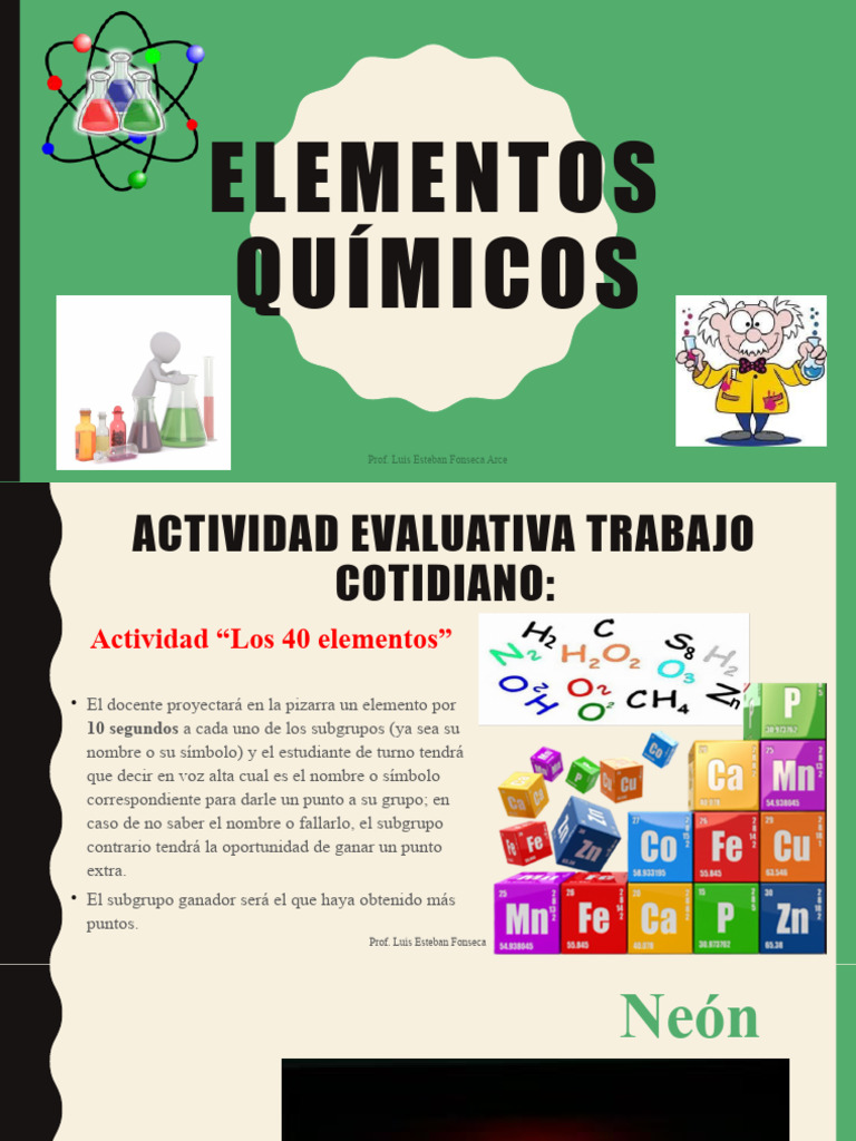 Juego de Elementos Químicos | PDF | Rieles | Calcio