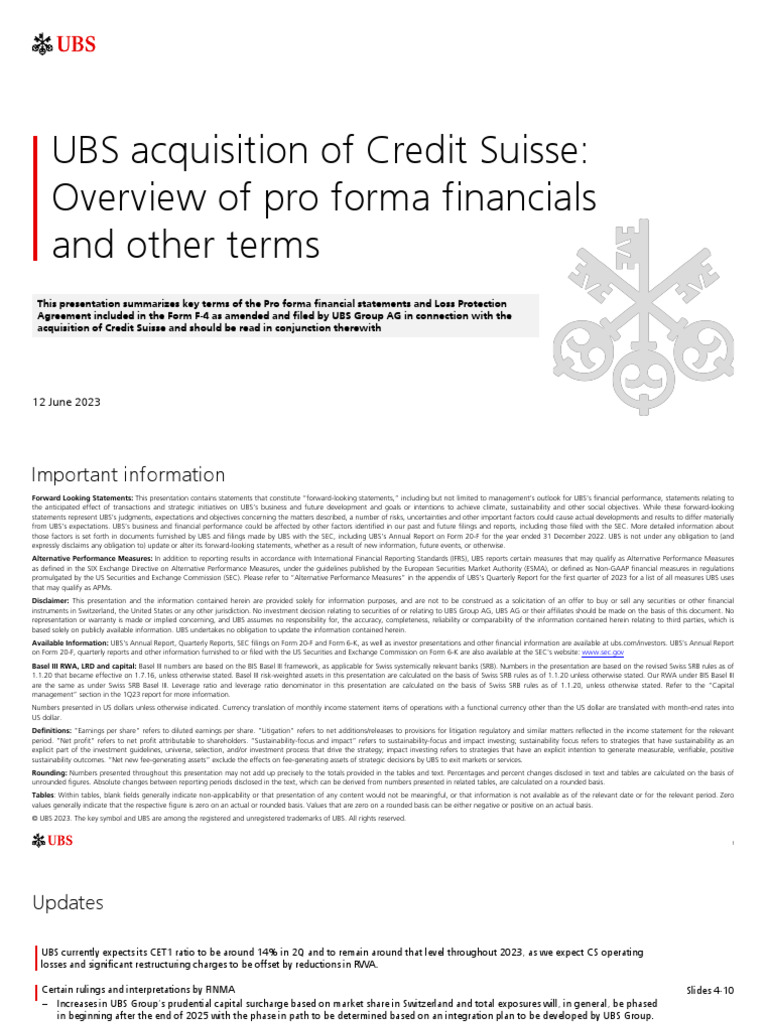 F4 Presentation | PDF | Goodwill (Accounting) | Ubs