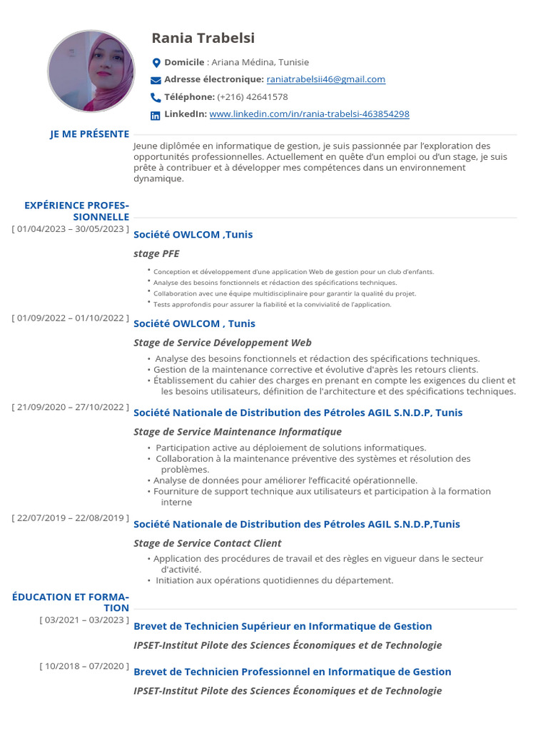 CV Rania | PDF