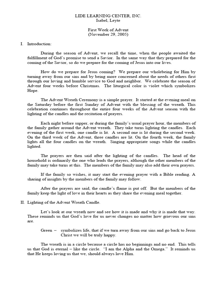 Advent (1stweek) 0506 | PDF