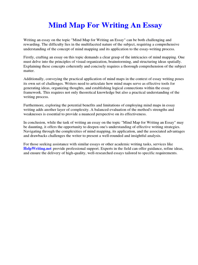 Mind Map For Writing An Essay | PDF | Deafness | Essays