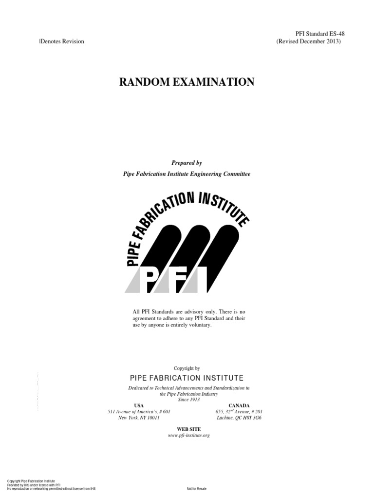 Pfi Es-48 | PDF | Pipe (Fluid Conveyance) | Welding