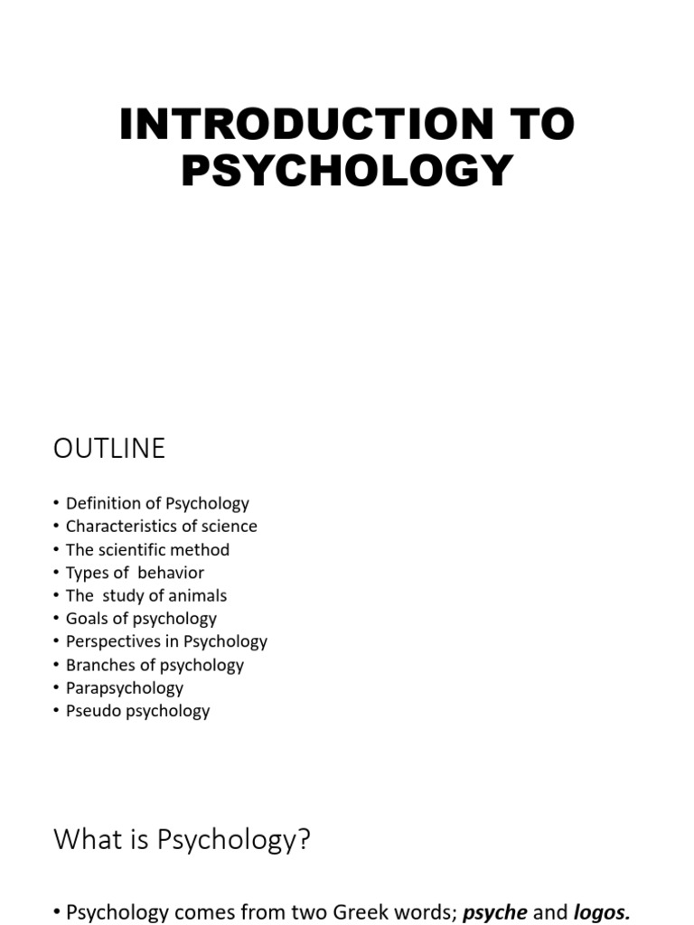 1 Introduction To Psychology | PDF | Psychology | Science