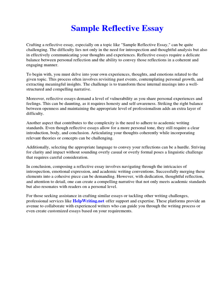 Sample Reflective Essay | PDF | Beat Generation