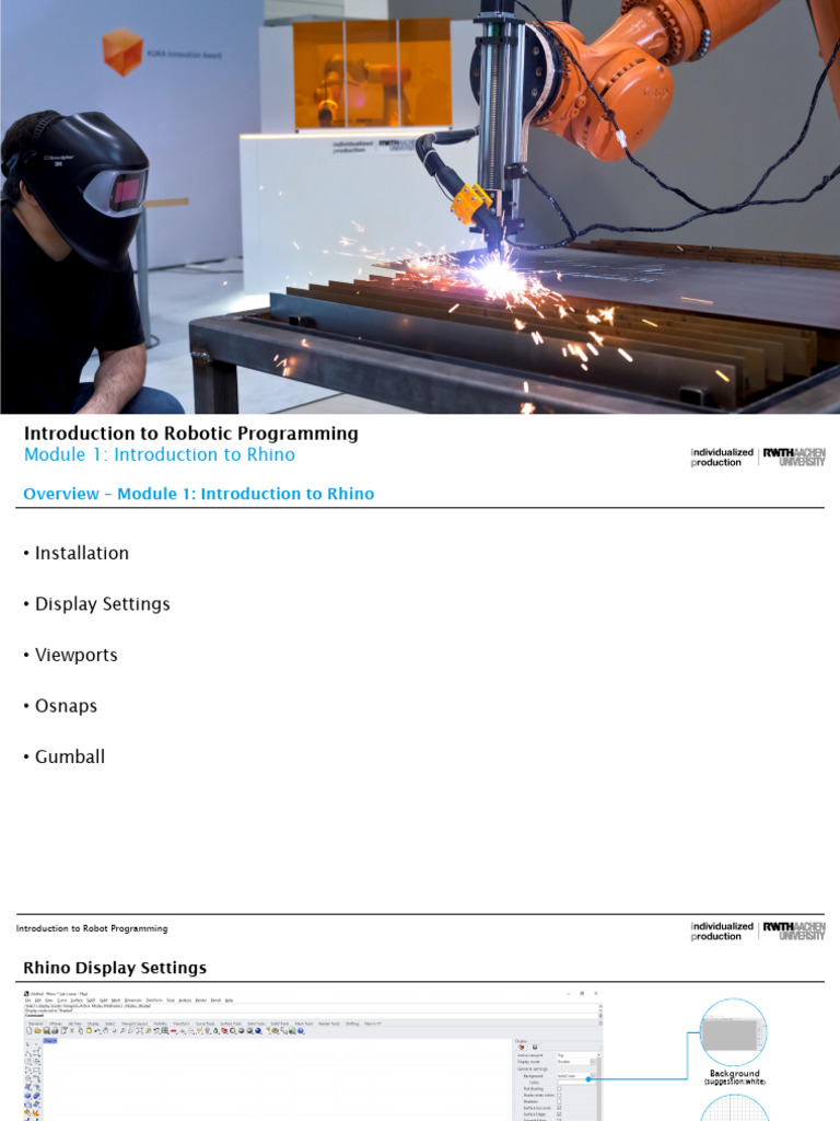 W1 M1 Introduction To Rhino | PDF | Menu (Computing) | Graphical User Interfaces