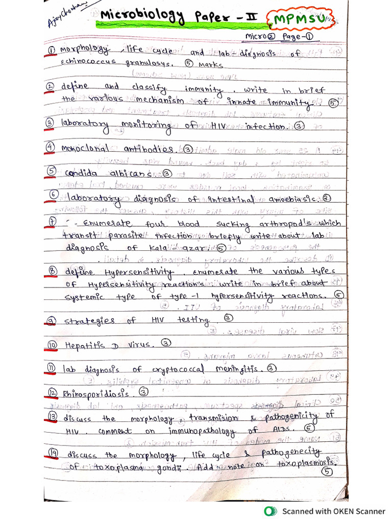 MPMSU Microbiology Paper-2 (New) | PDF