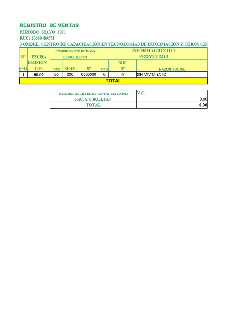 Libro de Ventas - Erick 2022 | PDF