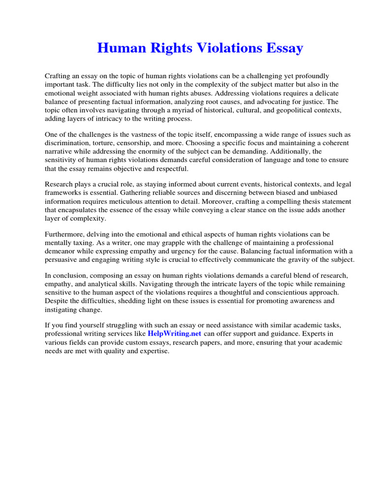 Human Rights Essay Writing Guide | PDF | Social Science