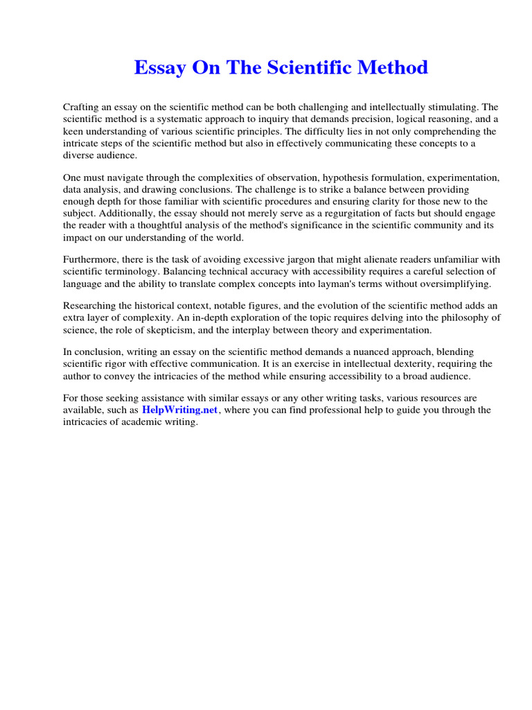 Understanding the Scientific Method | PDF