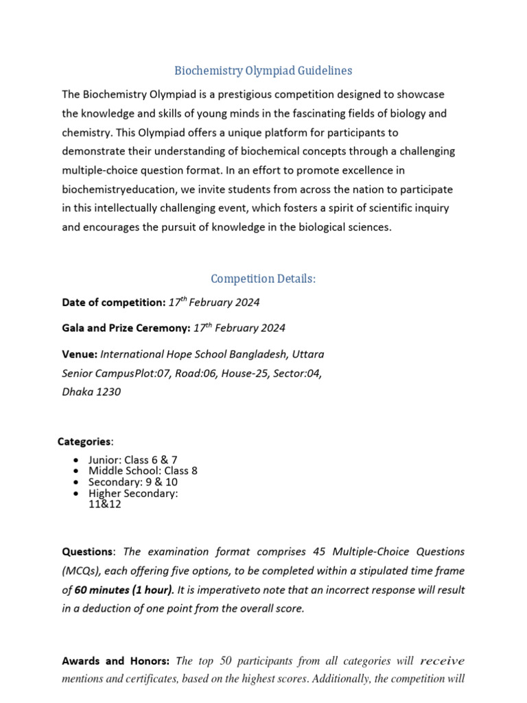 Biochemistry Syllabus, Itinerary and Security Guidelines | PDF ... Biochemistry Syllabus, Itinerary and Security Guidelines | PDF ...