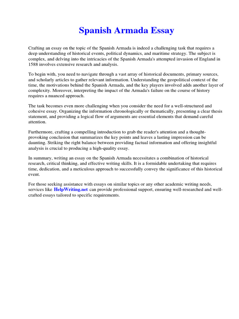 Spanish Armada Essay | PDF | Egyptian Pyramids | Essays