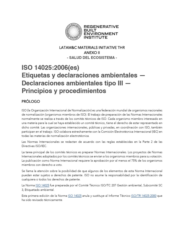 ANEX2-ISO 14025-2006 (Es) | PDF | Organización internacional para la ...