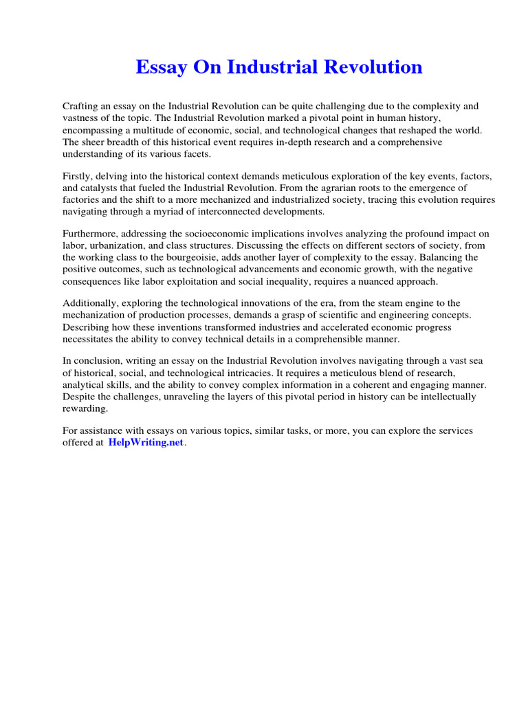 Essay on Industrial Revolution | PDF | Tutankhamun