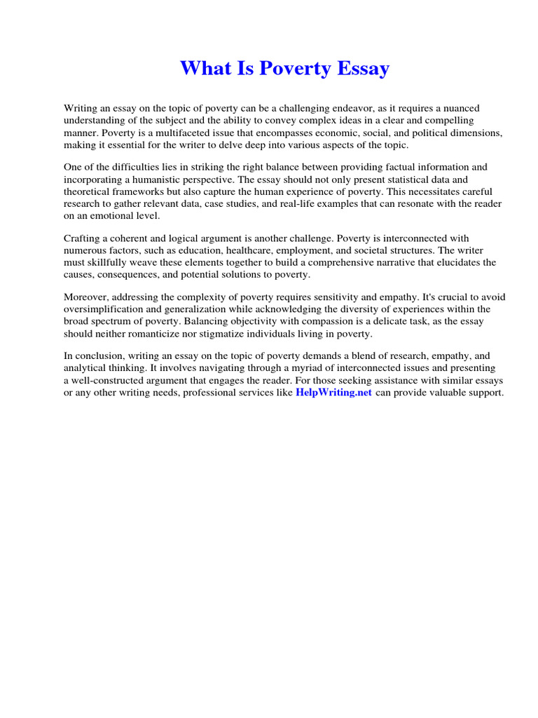 What is Poverty Essay | PDF | American Red Cross What is Poverty Essay | PDF | American Red Cross