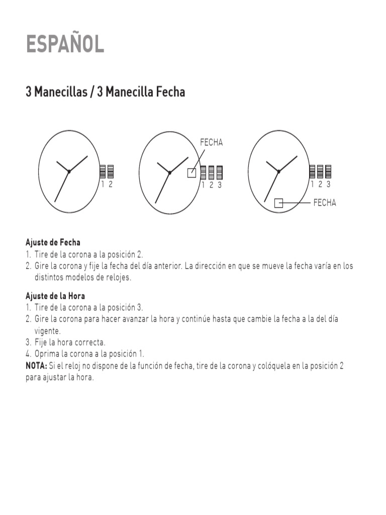 Wsi Puma Instructions Spanish | PDF | Reloj | Agua