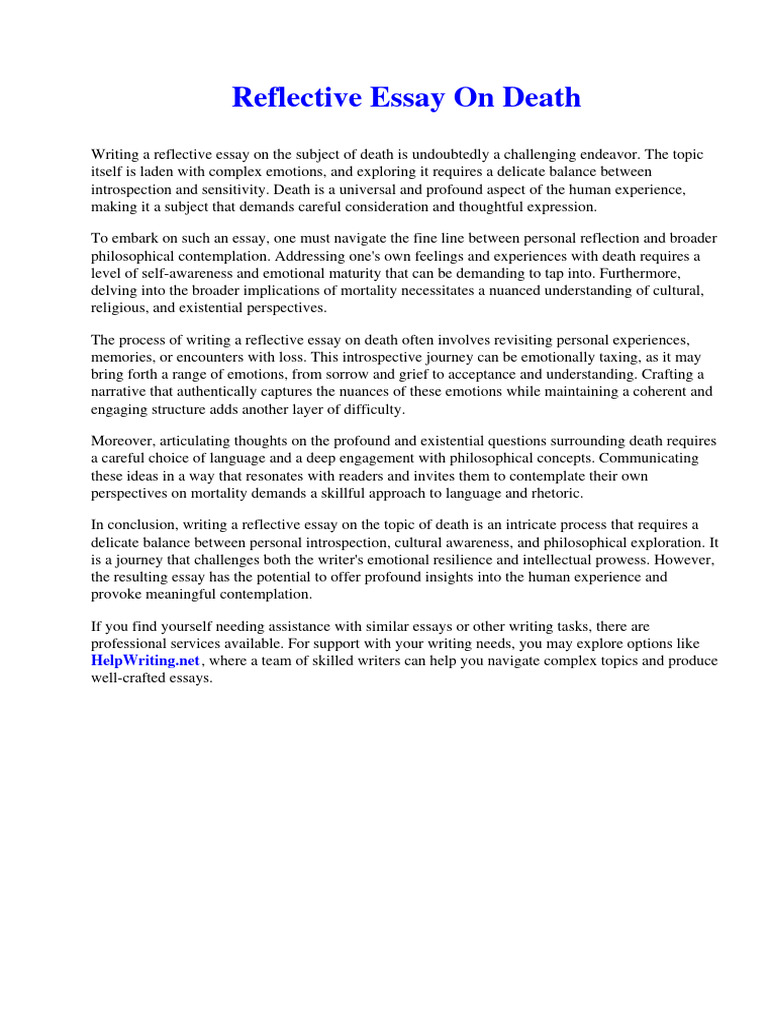 Reflective Essay On Death | PDF | Neuron | Axon