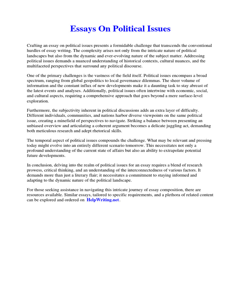 Essays On Political Issues | PDF | Mosque | Genocides